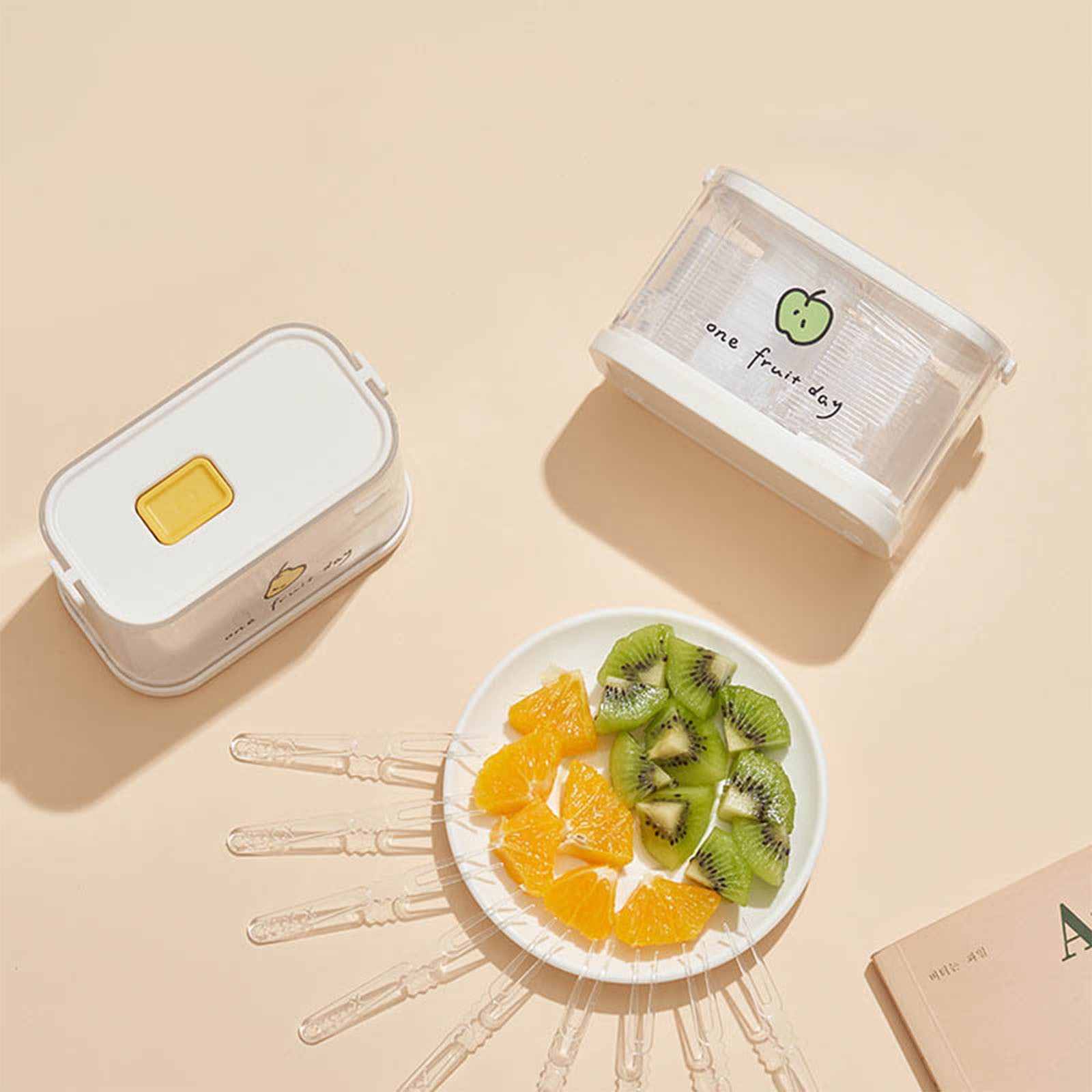 Kitchen Storage Containers,Push-Type Disposable Fruit Fork Box Fruit ...