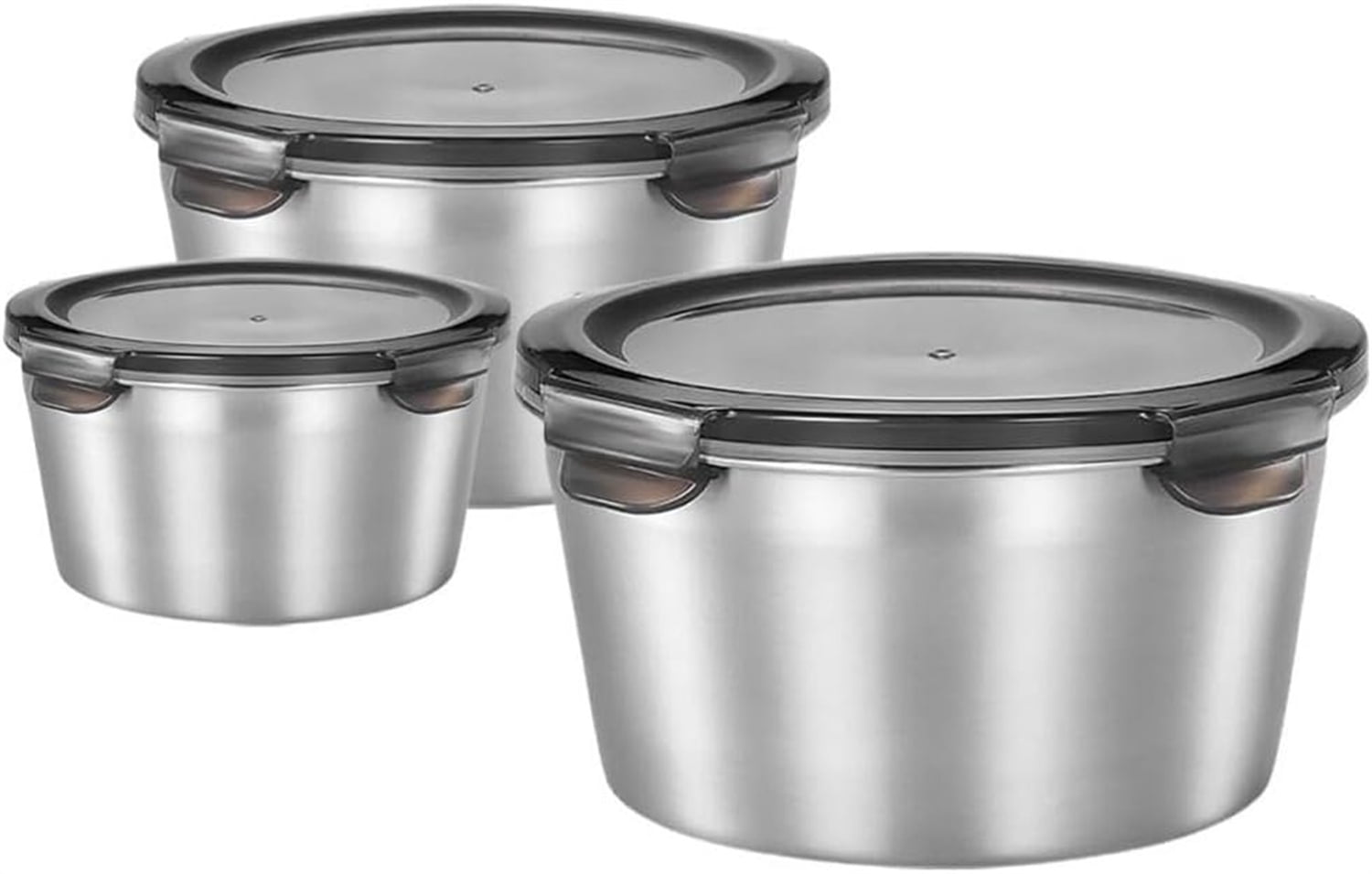 Kitchen Storage Containers Set,3pcs Stainless Steel Food Storage ...