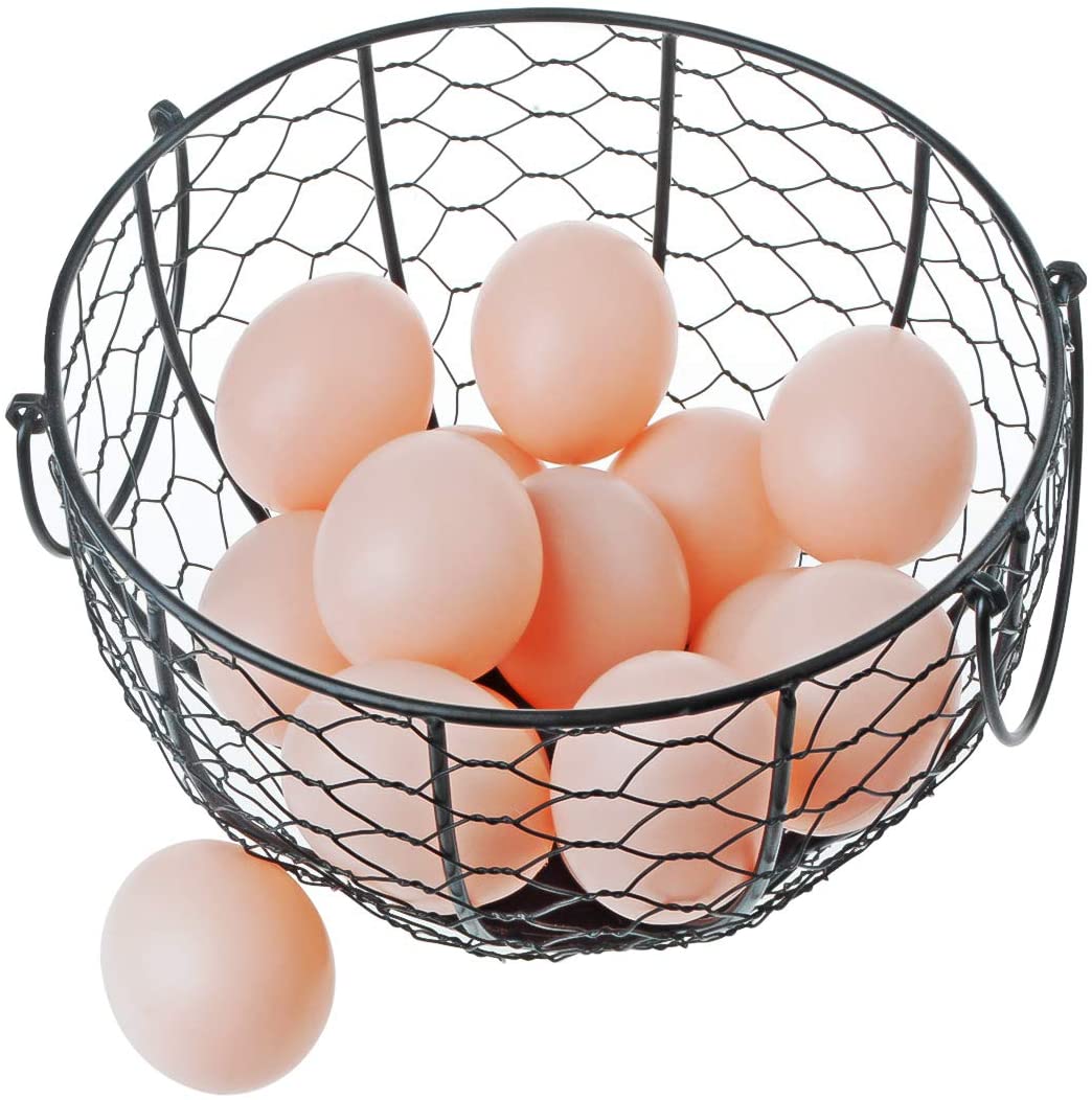 Kitchen Storage Metal Wire Egg Basket Farm Chicken Cover Egg Holder ...