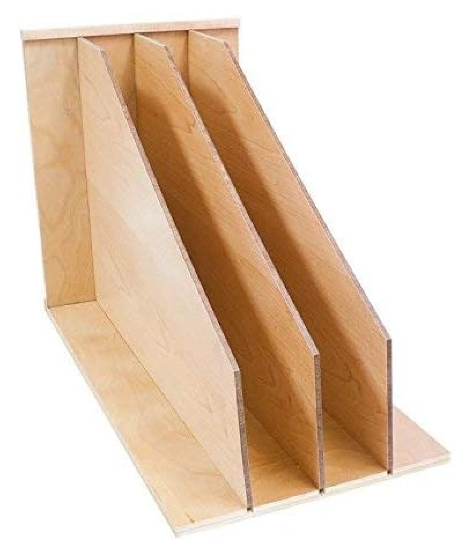 Kitchen Storage & Organization Wood 11.75 Inch Wide Vertical Tray Divider Organizer with 3 ...