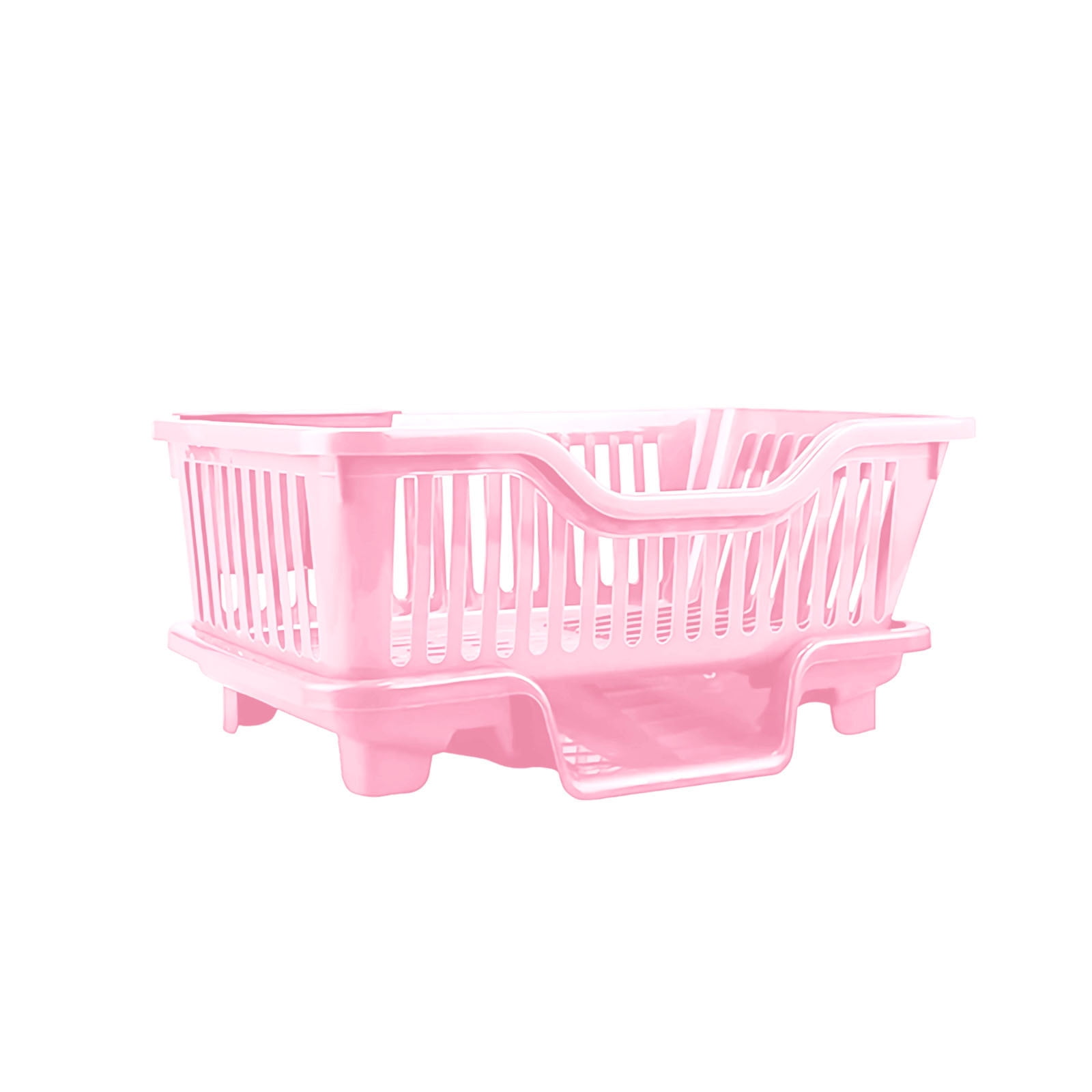 Kitchen Storage Rack, Plastic Dish Drying Rack Basket with Utensil ...