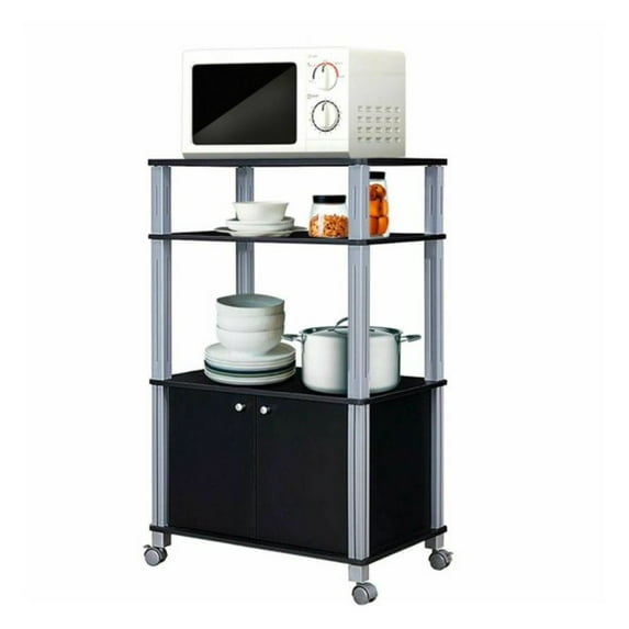Kitchen Storage Rack with Wheels, Microwave Oven Stand with Cabinets ...