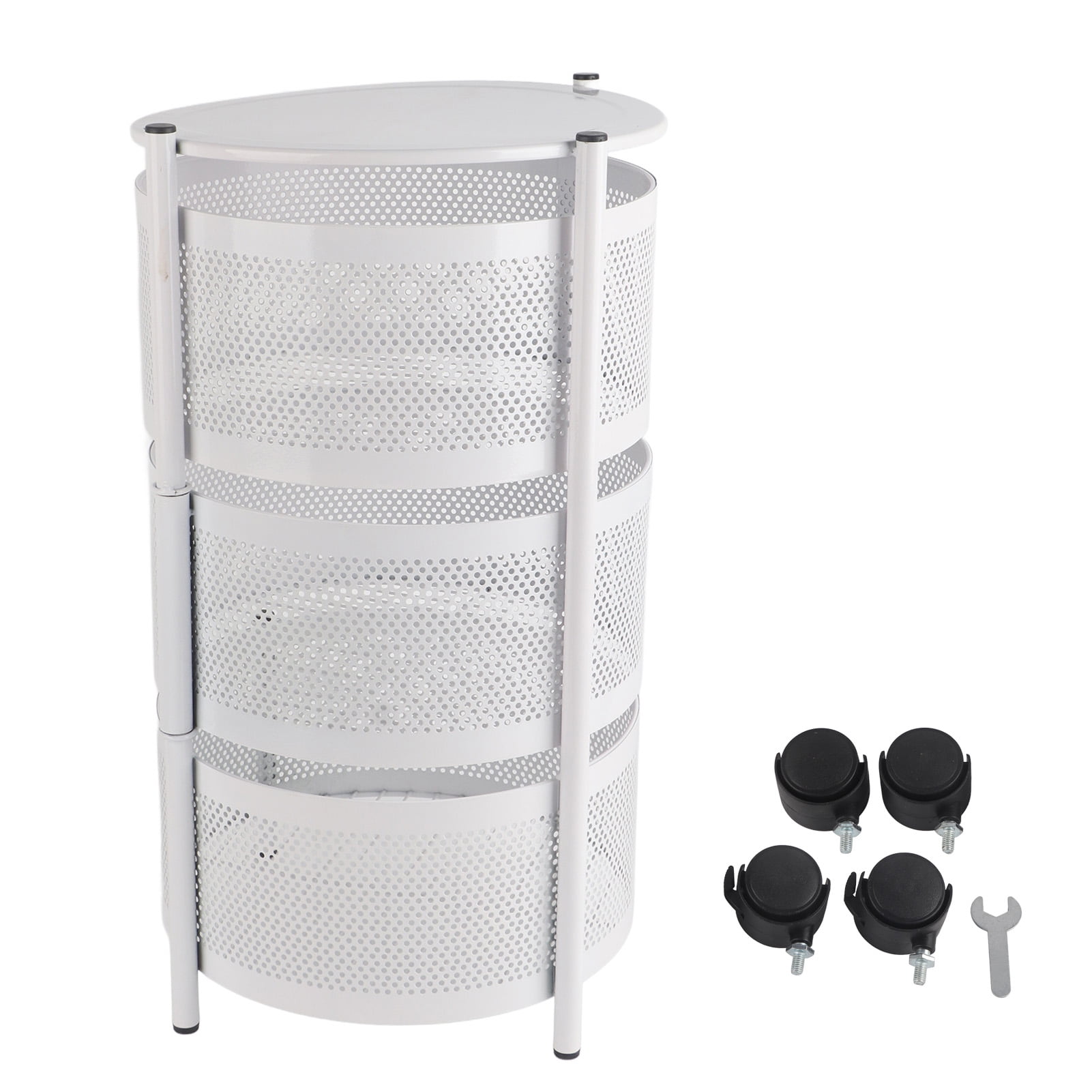 Kitchen Storage Rotatable Rack Stable Metal Revolving Basket with ...