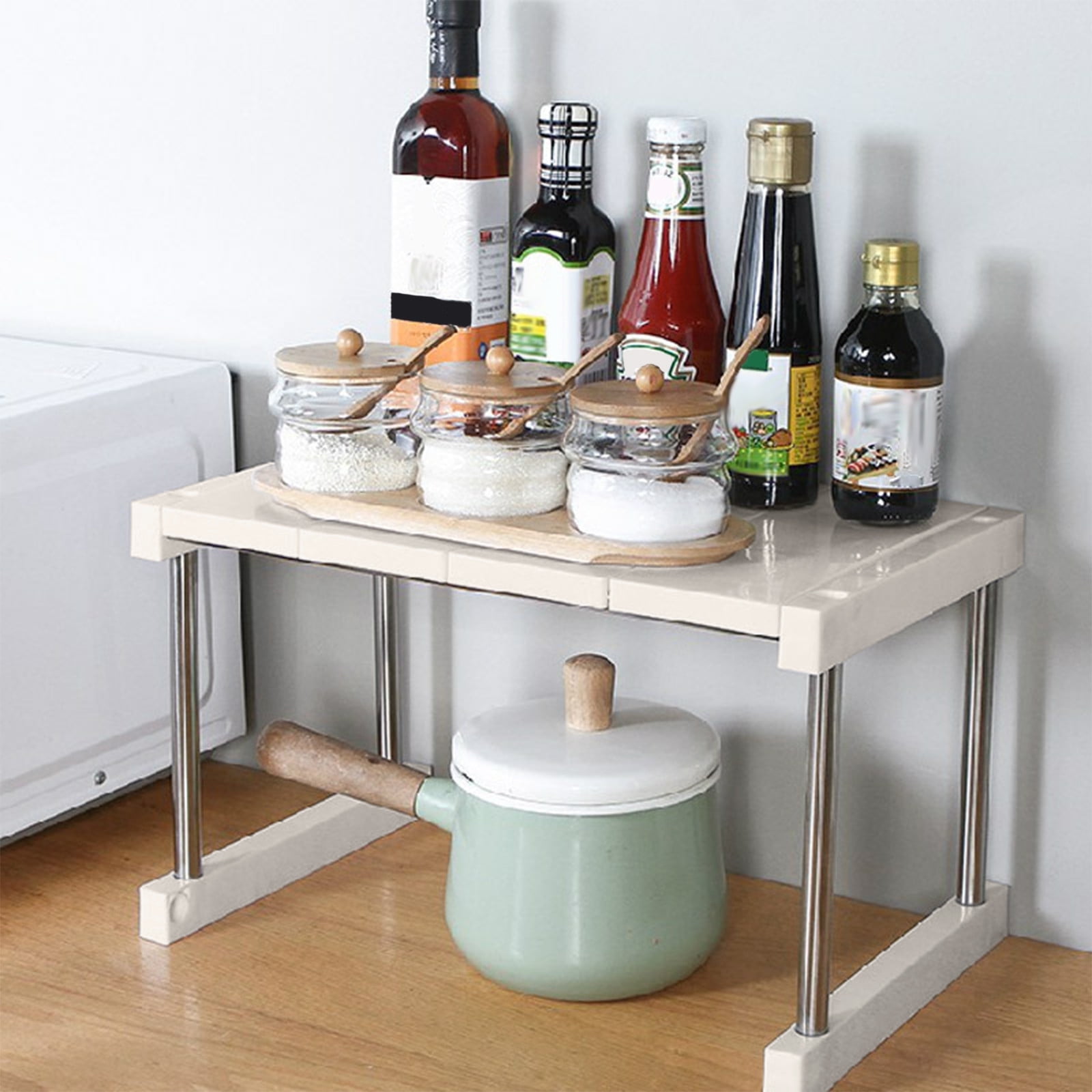 Kitchen Storage Shelf & Dish Rack - 3-Tier Table Top Organizer, Space ...