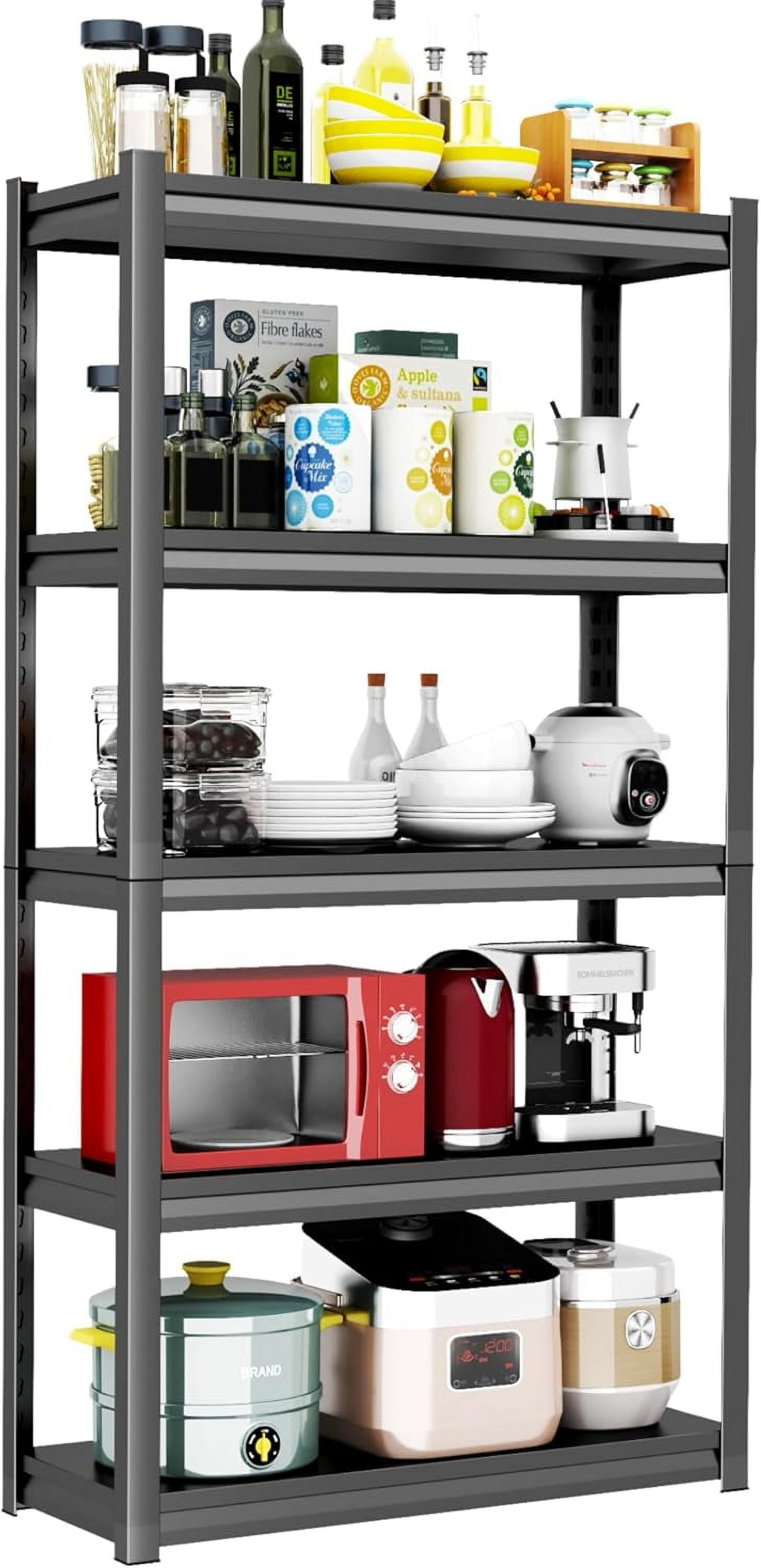 Kitchen Storage Shelves, Heavy Duty Shelving Unit, 5-Tier Adjustable ...