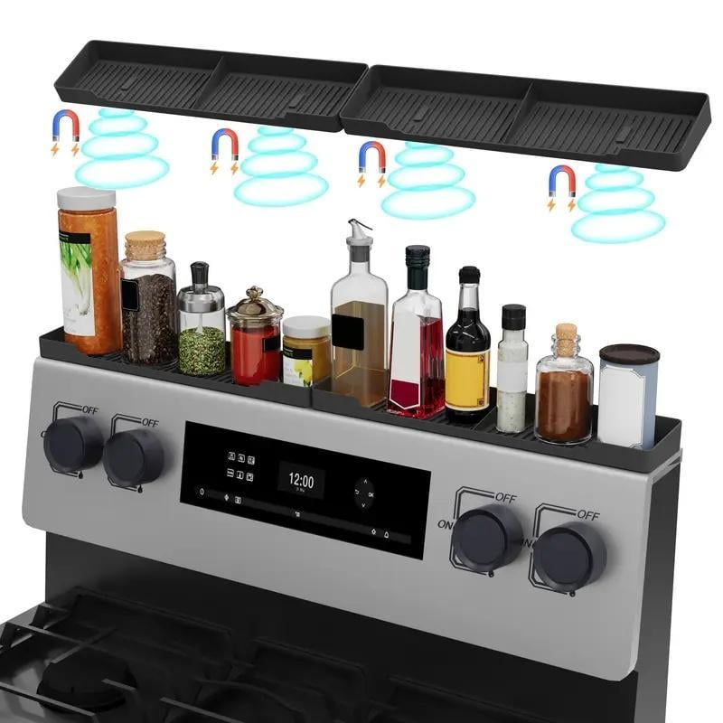 Kitchen Stove Magnetic Shelf, 1 Count Magnetic Stove Top Spice Rack ...