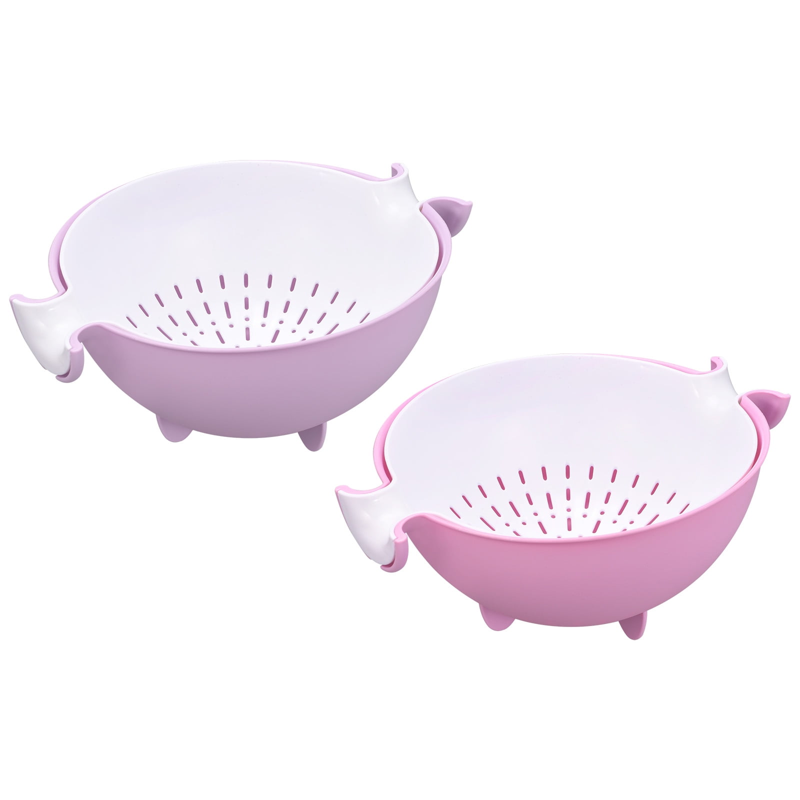 Unique Bargains Strainer Colander 2PCS Plastic Food Strainer with Dual ...