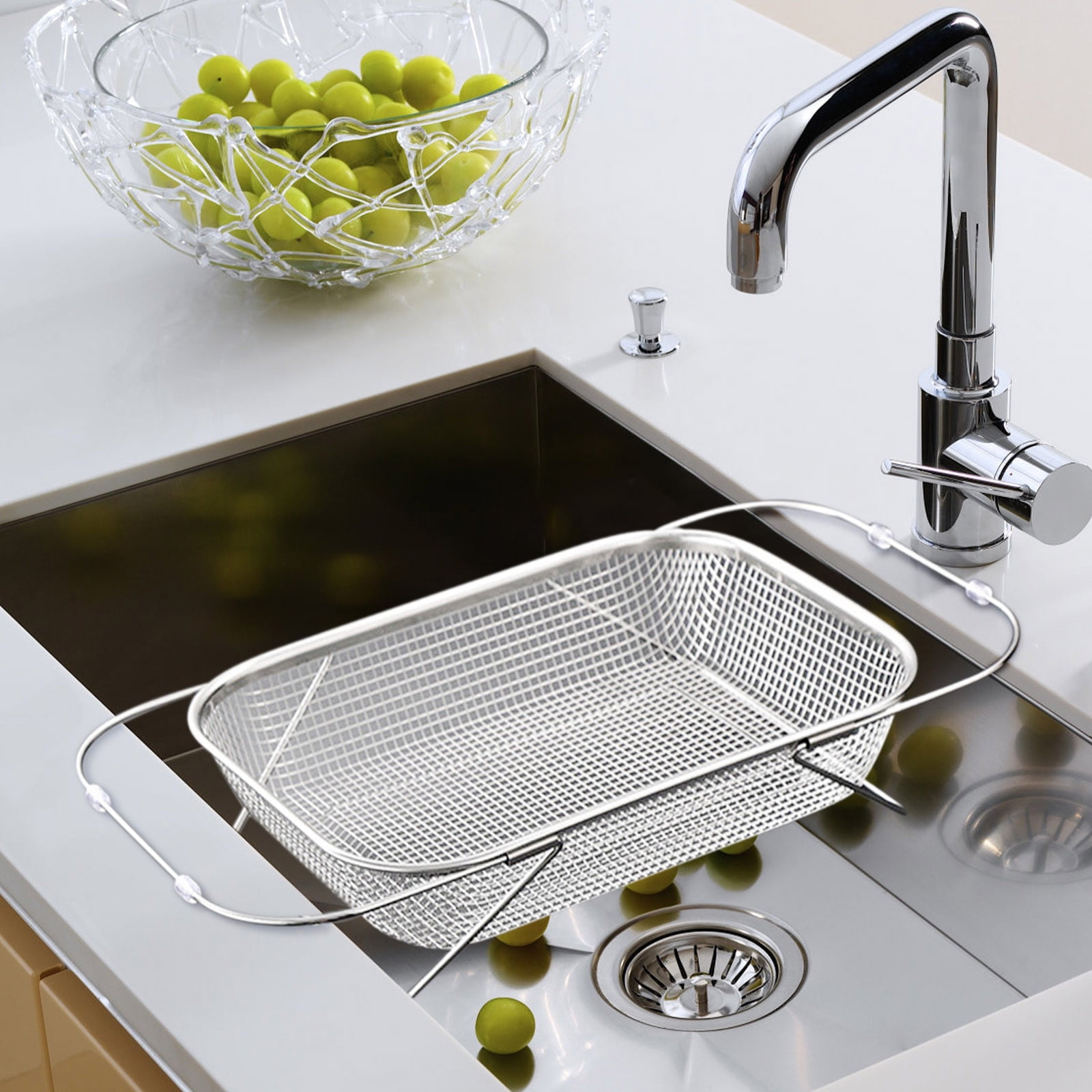 Kitchen Strainers and Colanders over the Sink Stainless Steel Fine Mesh ...