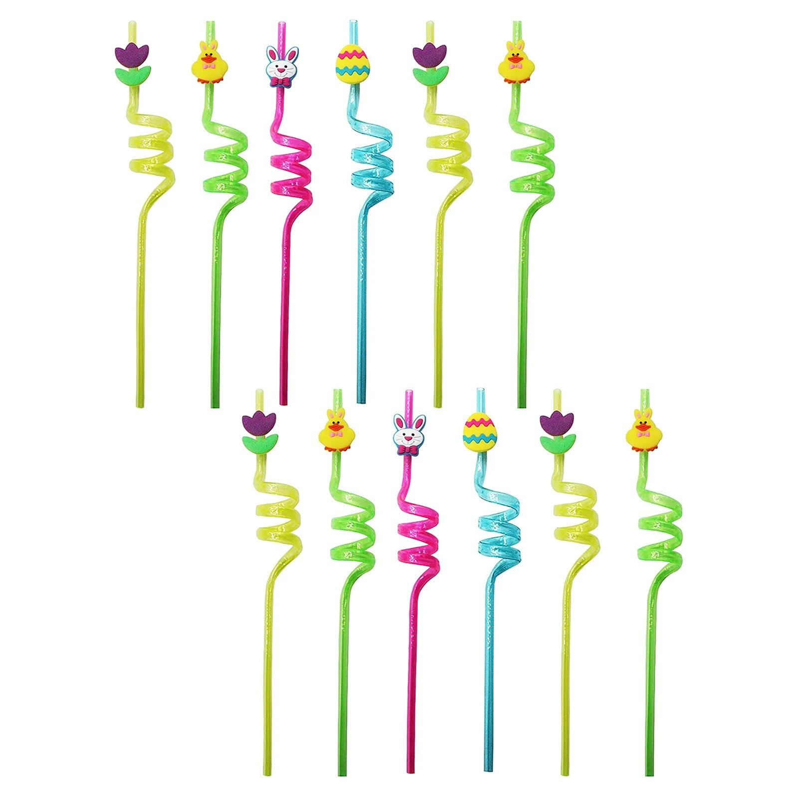 Kitchen Straw Dream Lifestyle12Pc Drink Reusable Animal Plastic For ...