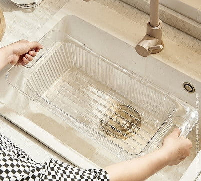 Kitchen Supply-Over the Sink Colander Strainer Extendable Plastic ...