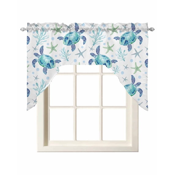 Kitchen Swag Valance for Window, Rod Pocket Short Kitchen Curtains 36 ...