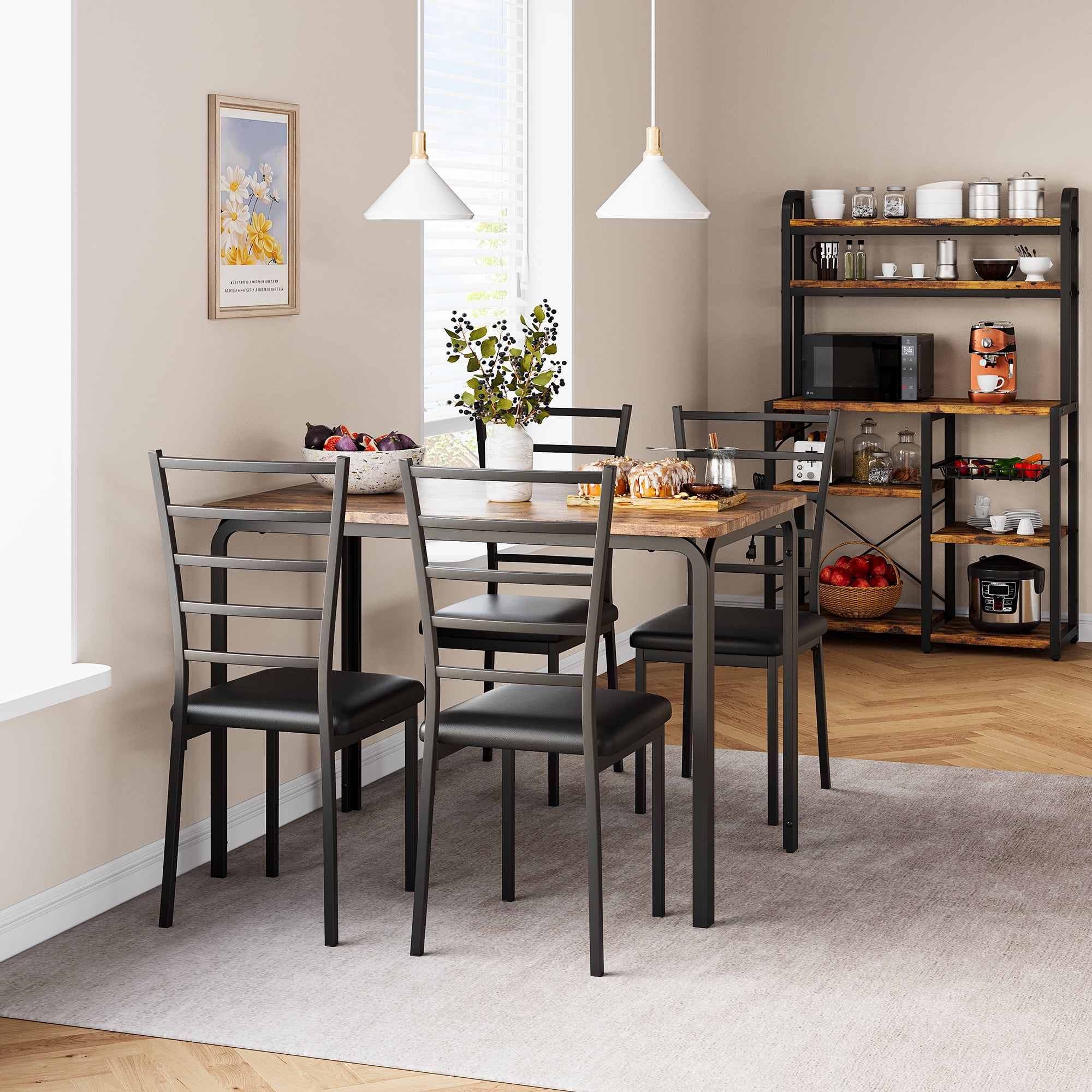 Kitchen Table and Chairs for 4, Dining Table Set, Modern Dining Room ...