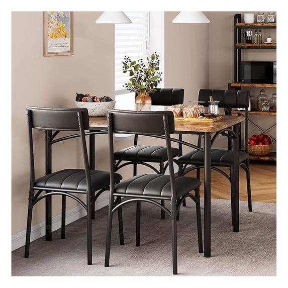 Kitchen Table and Chairs, Dining Room Table Set for 4 with Upholstered ...