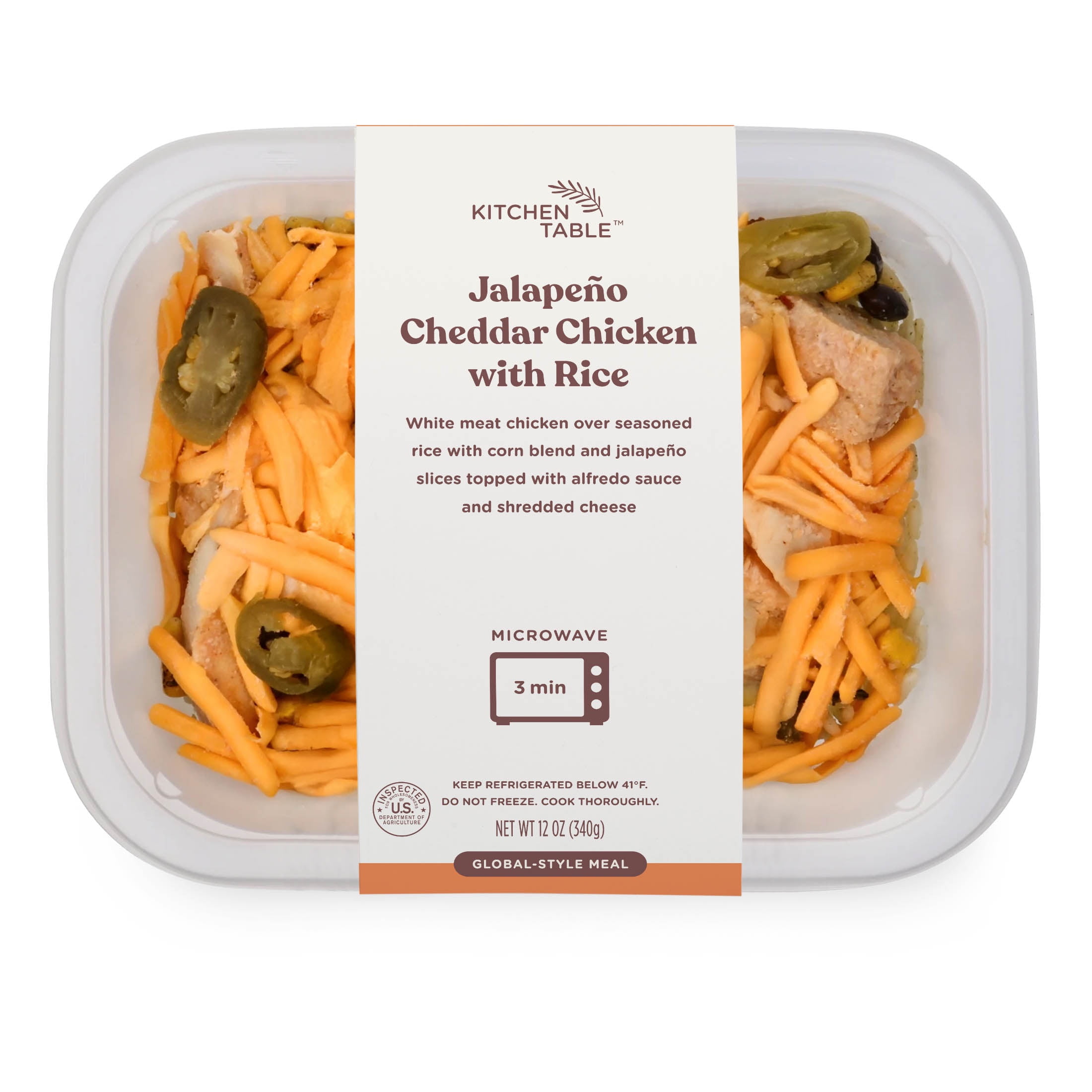 Kitchen Table Jalapeno Cheddar Chicken with Rice, 12 oz, Prepared Meal ...