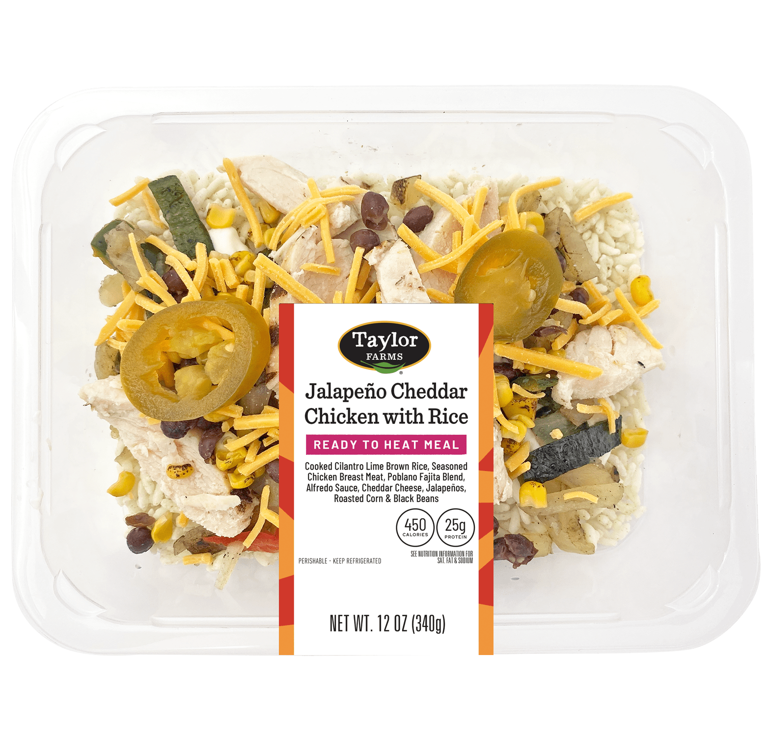 Taylor Farms Jalapeno Cheddar Chicken with Rice, Microwave Ready Single ...