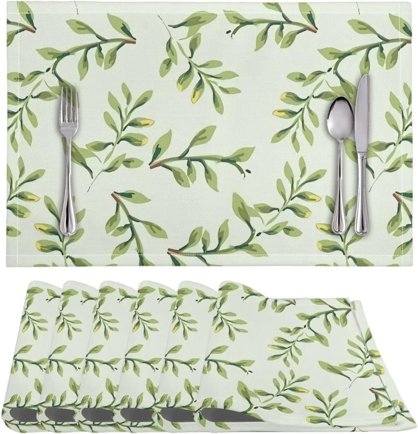 Kitchen Table Mats Set of 6, Washable Wipeable Durable Insulation ...