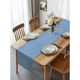 Kitchen Table Runner 90 Inches Long, Blue Solid Color Cotton Linen ...