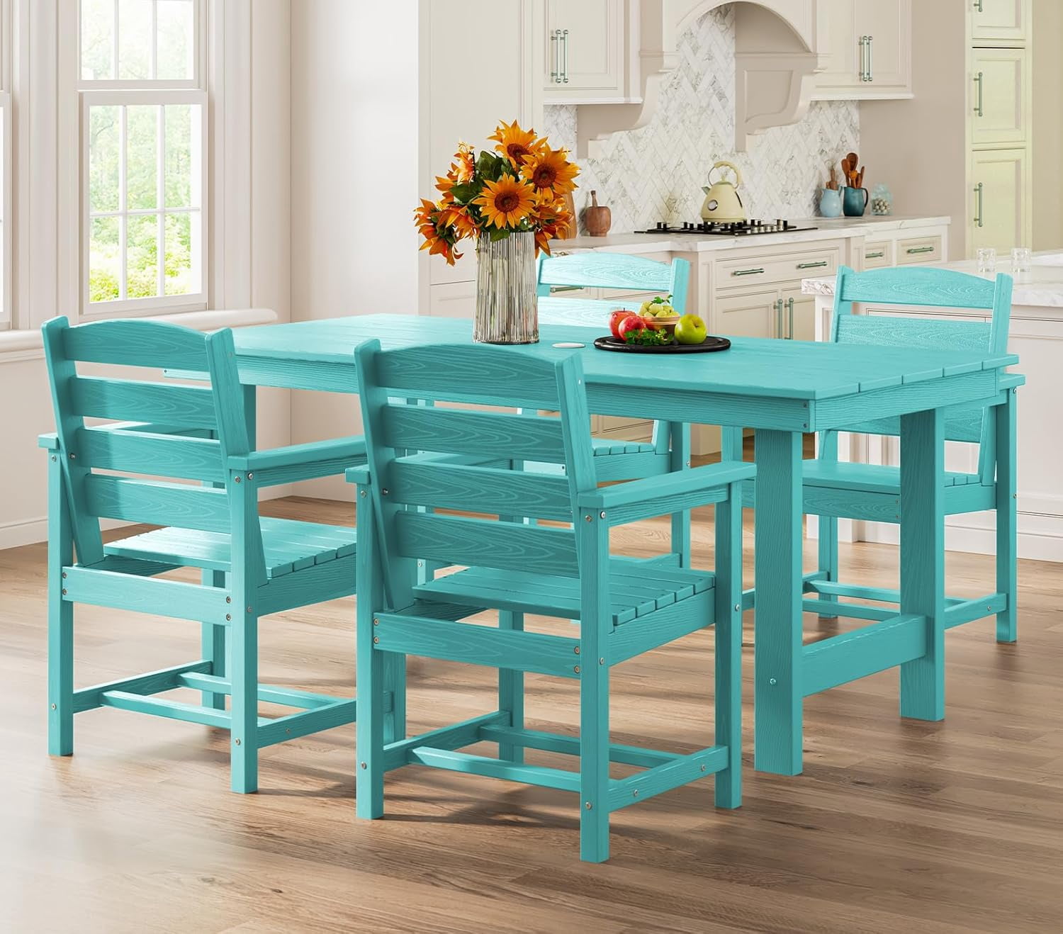 Kitchen Table Set for 6，67" Extended Large Dining Table with 1 Bench ...