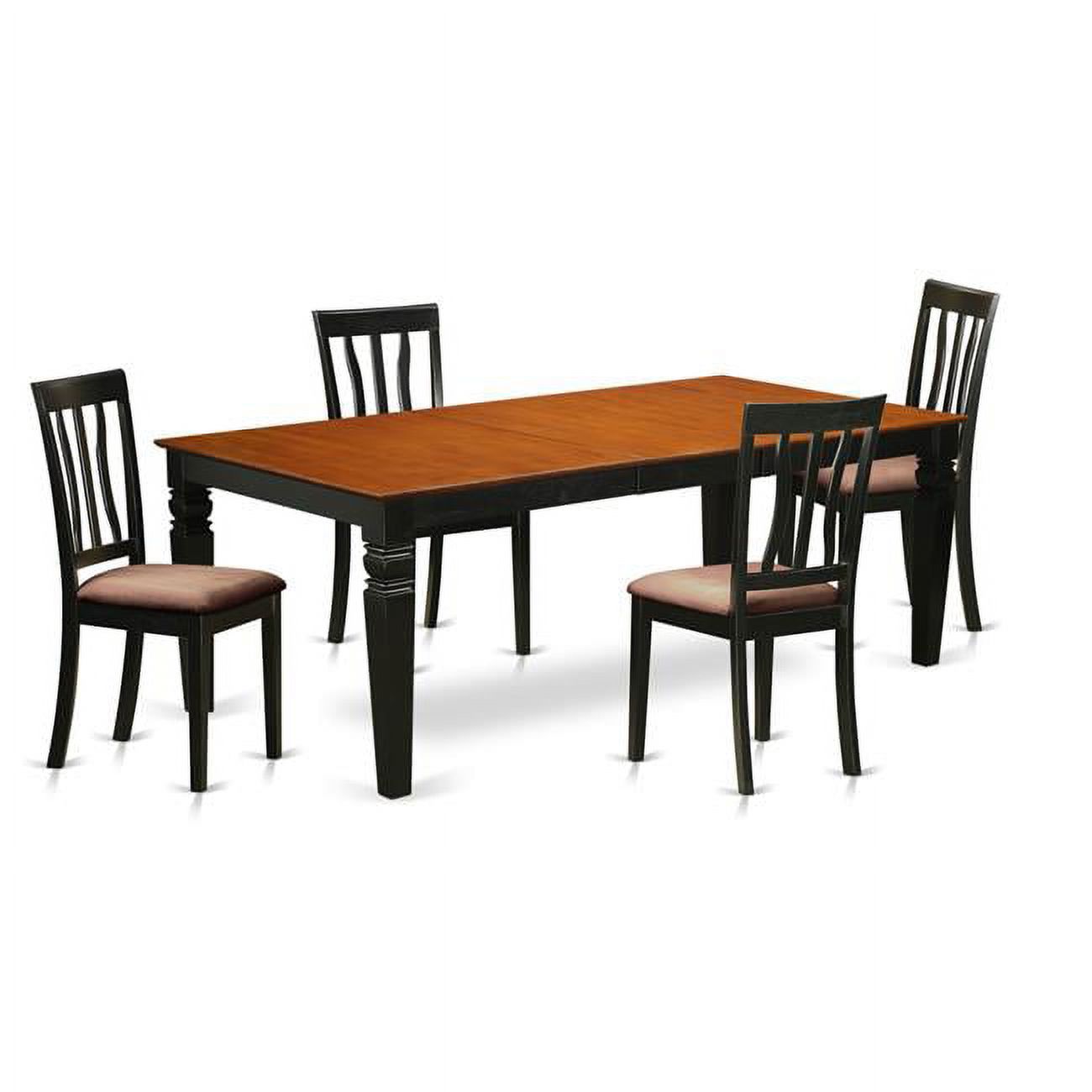 Kitchen Table Set with One Logan Dining Table & 4 Chairs, Black & Cherry - 5 Piece - Walmart.com
