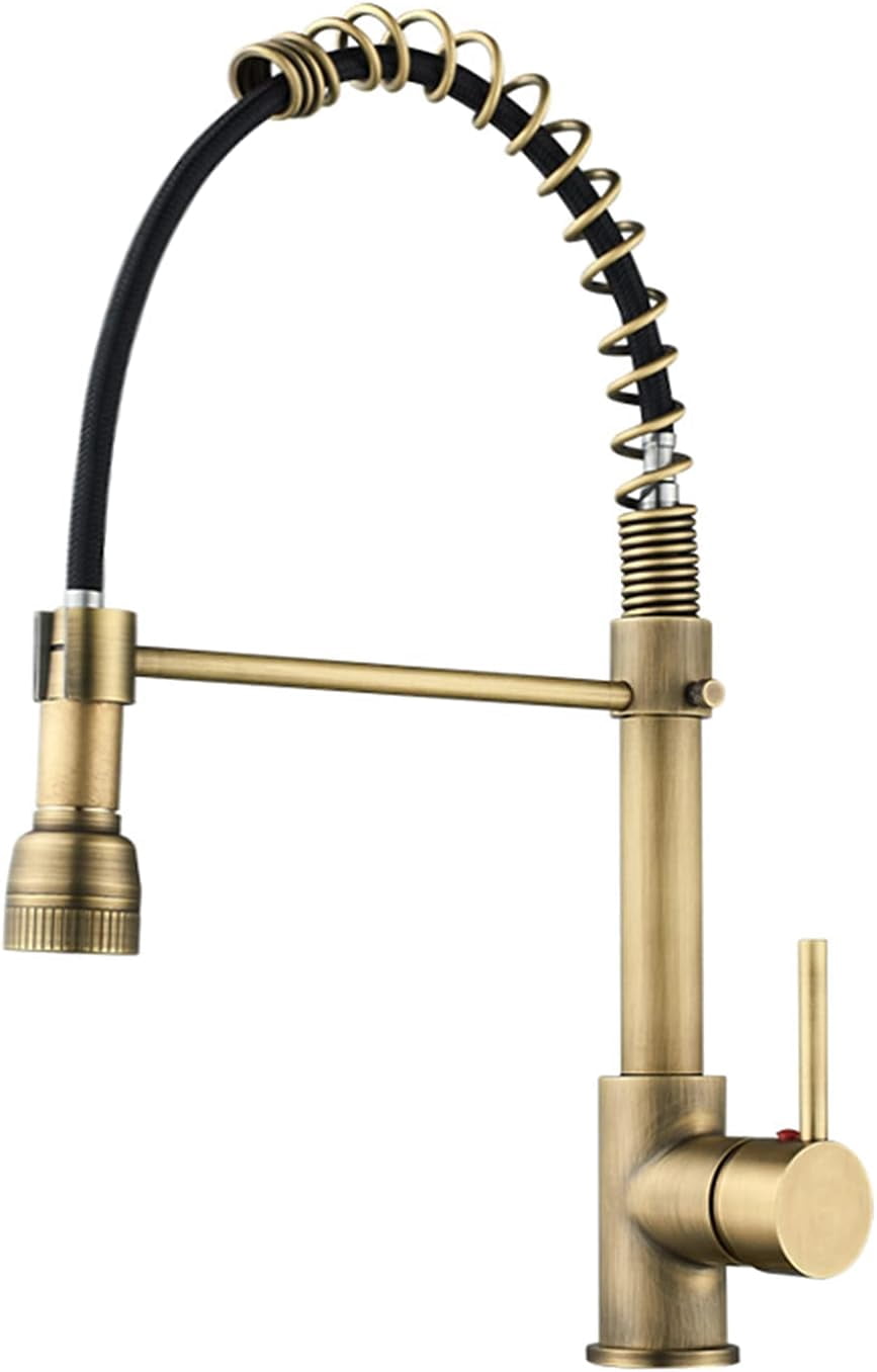 Kitchen Tap Brass Kitchen Faucet 360°Rotation Kitchen Sink Mixer Spring ...