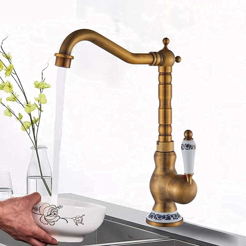 Kitchen Tap Kitchen Sink Mixer Tap Single Handle 360°Swivel Cold and ...