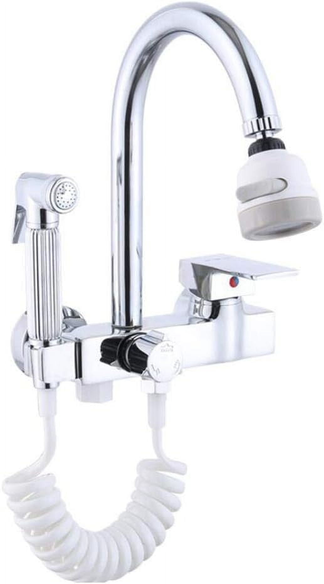 Kitchen Tap Wall Mounted Kitchen Sink Mixer Taps Brass Double Hole ...