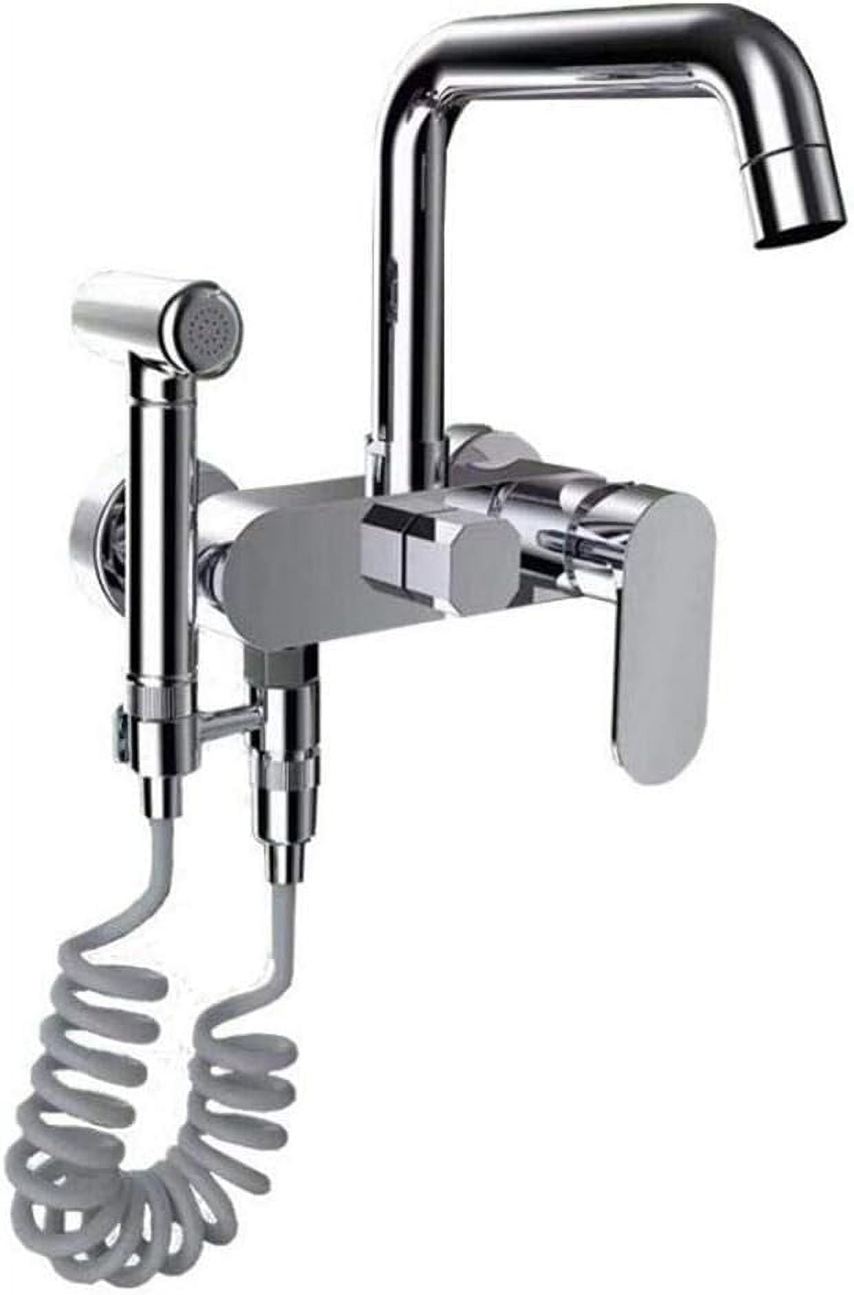 Kitchen Tap Wall Mounted Kitchen Sink Mixer Taps with Spray Gun Double ...