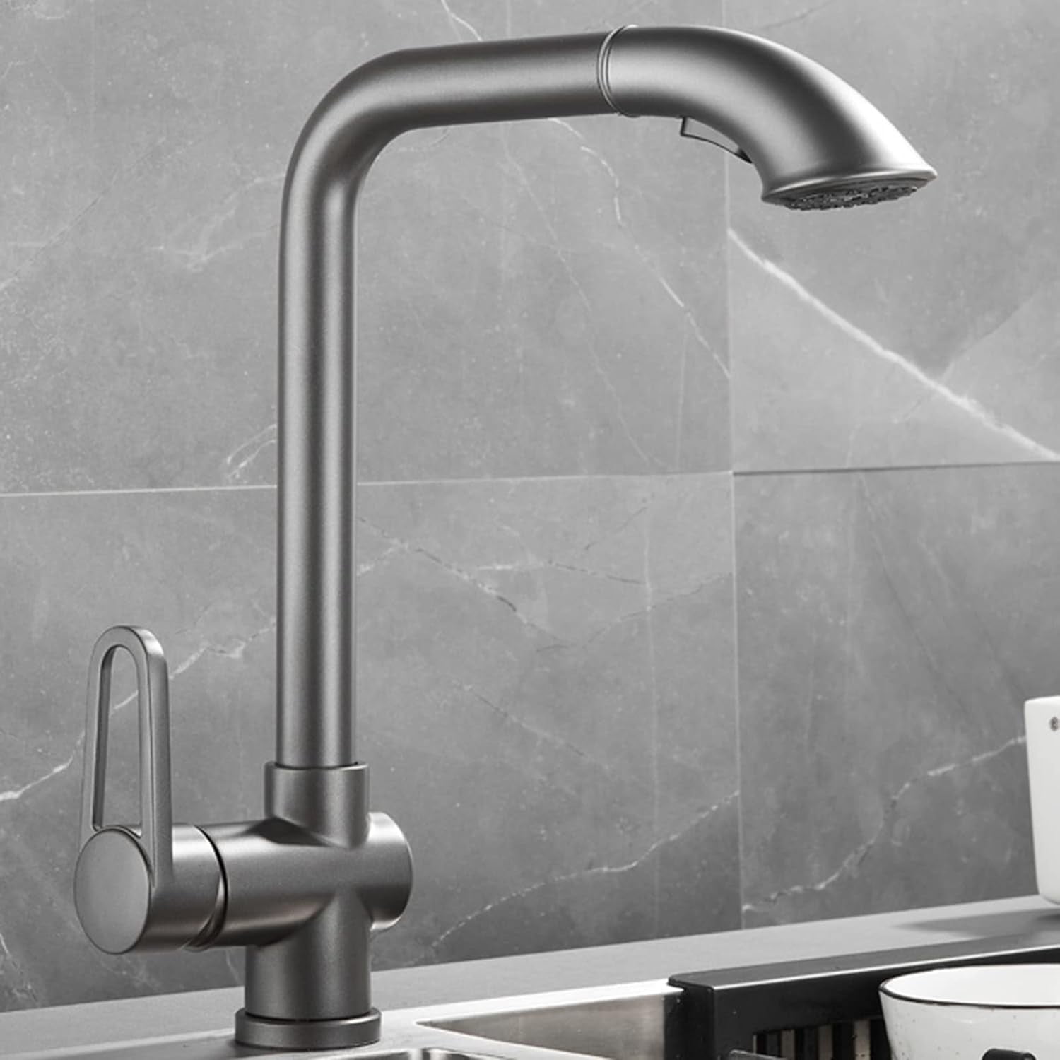Kitchen Tap with Pull Out Hose, Kitchen Sink Tap Swivel Brass Hot and ...