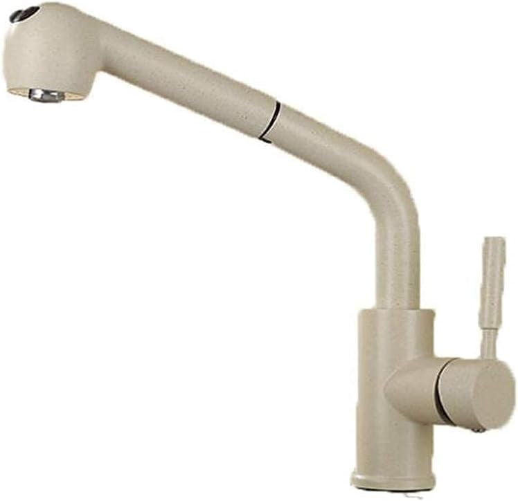 Kitchen Tap with Pull Out Spray 360°Rotate Telescopic Brass Kitchen ...