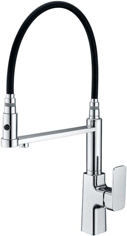 Kitchen Taps with Black Silicone Hose Dual Spray Mode Pull Down Kitchen ...