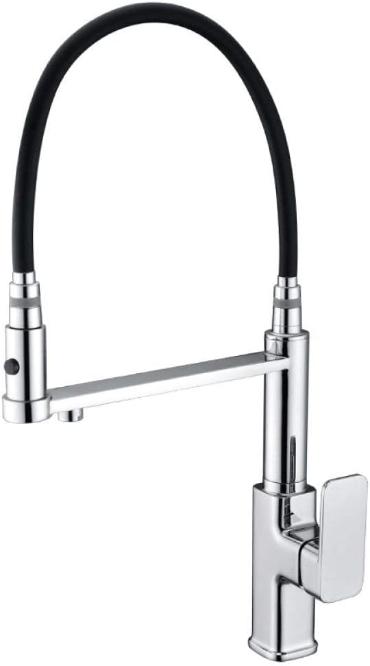 Kitchen Taps with Black Silicone Hose Dual Spray Mode Pull Down Kitchen ...