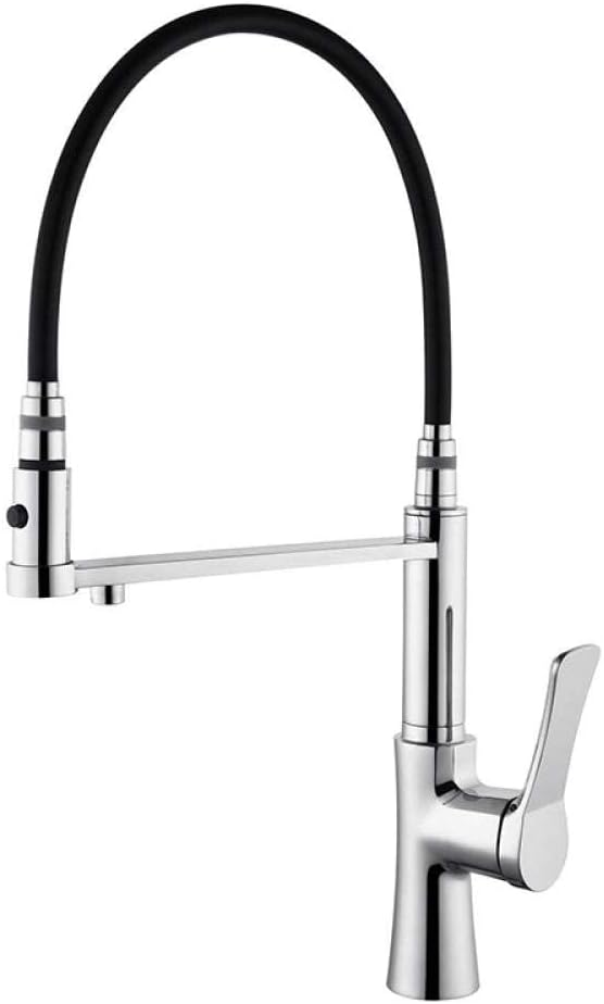 Kitchen Taps with Black Silicone Hose Dual Spray Mode Pull Down Kitchen ...