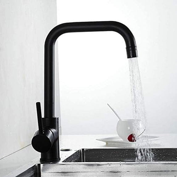 Kitchen Taps Faucet Matt Black Kitchen Mixer 360 ° Rotating Tap Switch ...