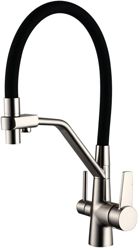 Kitchen Taps with Black Silicone Hose Pull Down Kitchen Sink Mixer Tap ...