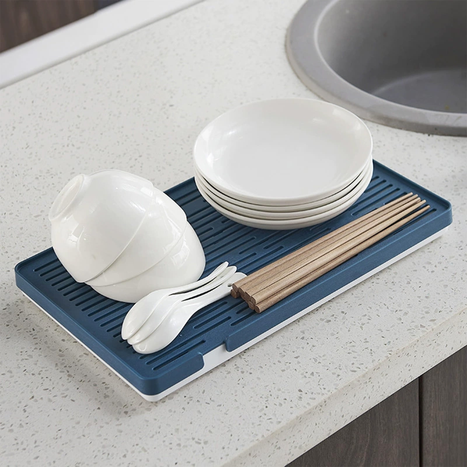 Kitchen Tea Drip Tray, 2-layered Drain Cup Tray for Kitchen, Plastic ...