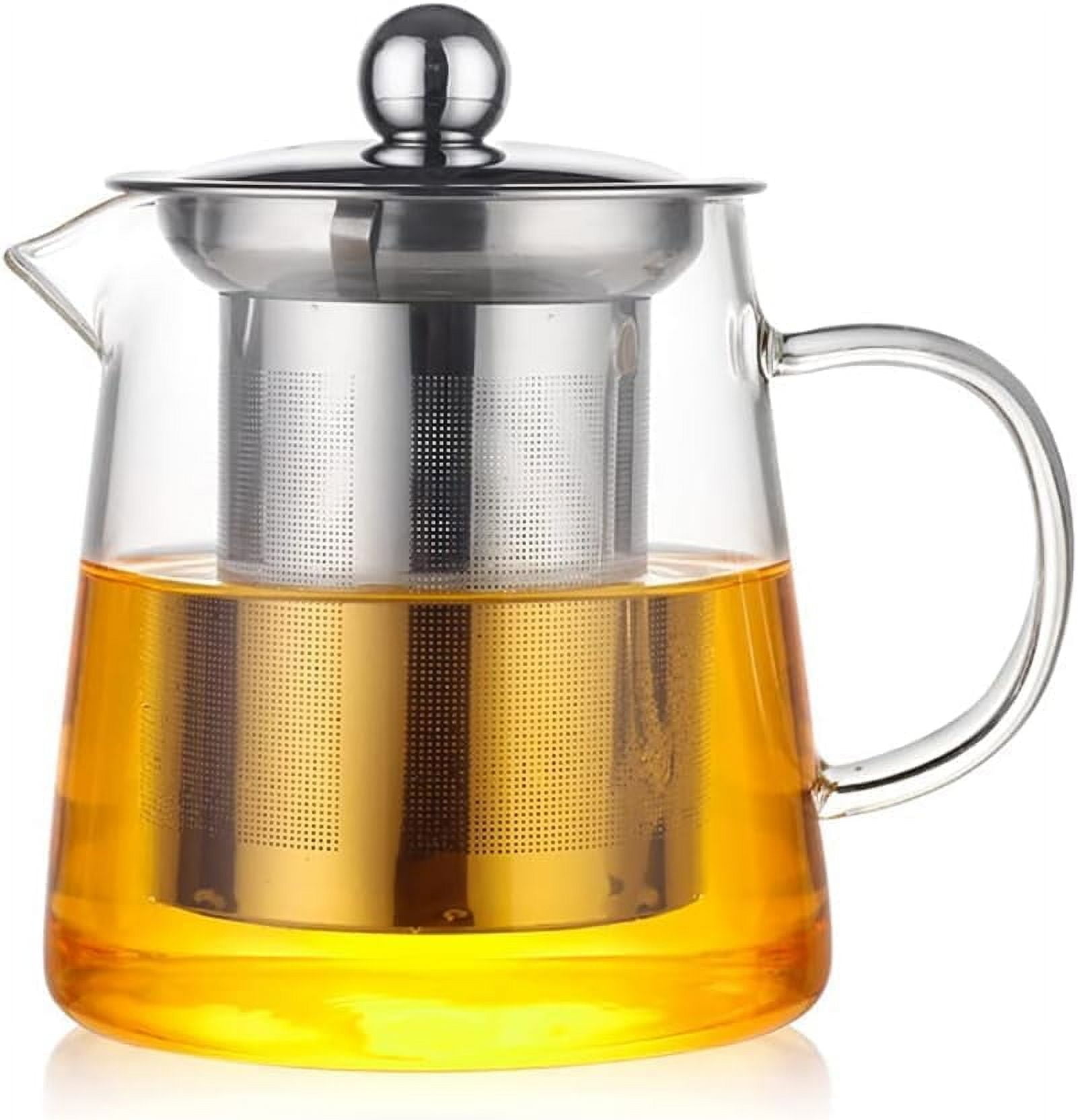 Kitchen Teapot with Infuser for Loose Tea Glass Teapot 12 fl oz (350 ml ...