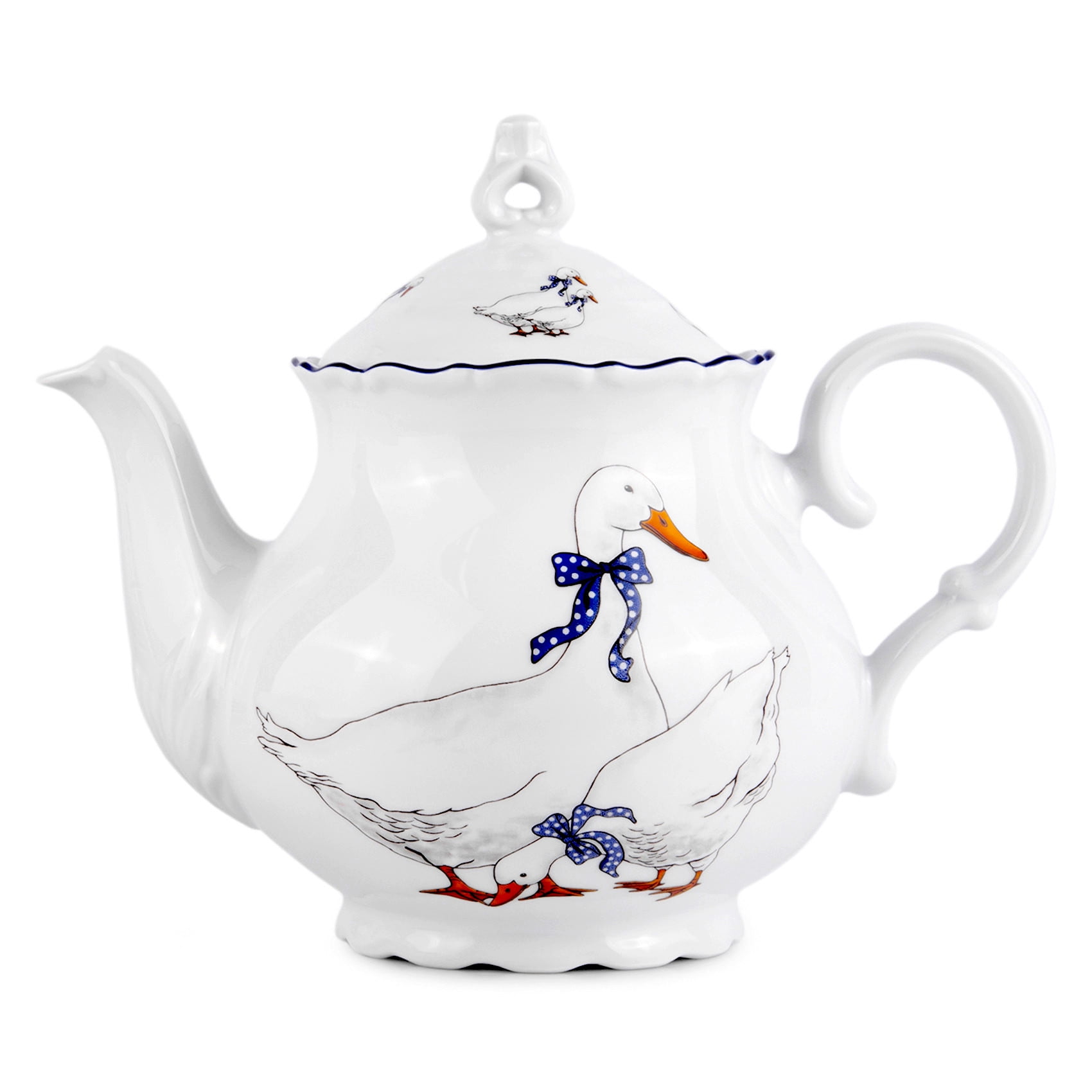 Kitchen Teapot with Lid 40.58 fl oz (1200 ml) Goose Porcelain Tea Pot ...