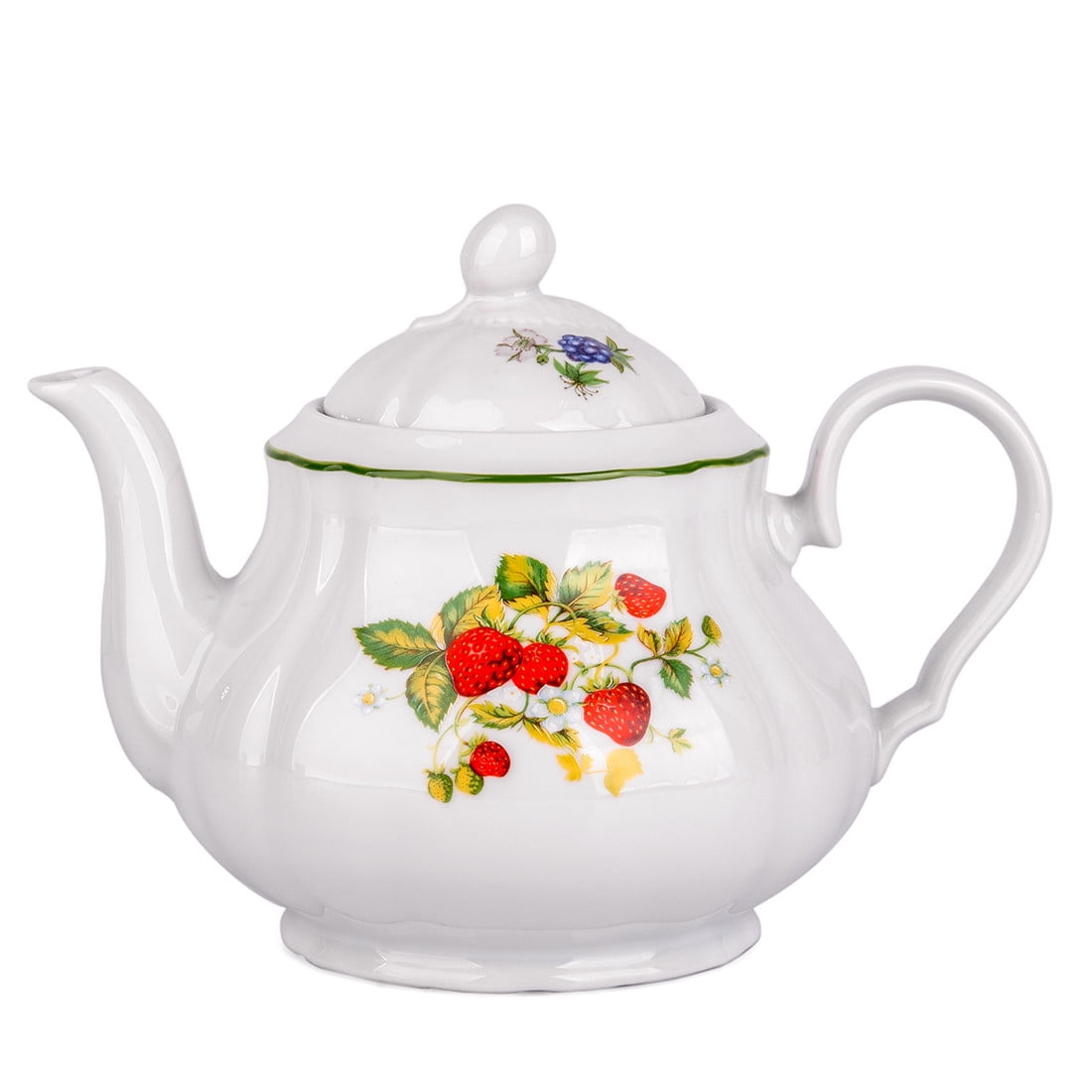 Kitchen Teapot with Lid 40.58 fl oz (1200 ml) Strawberry Porcelain Tea ...