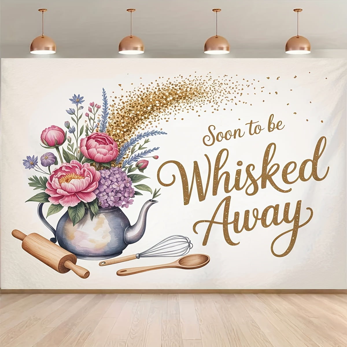 Kitchen Themed Bridal Shower Backdrop Soon to be Whisked Away Wedding ...