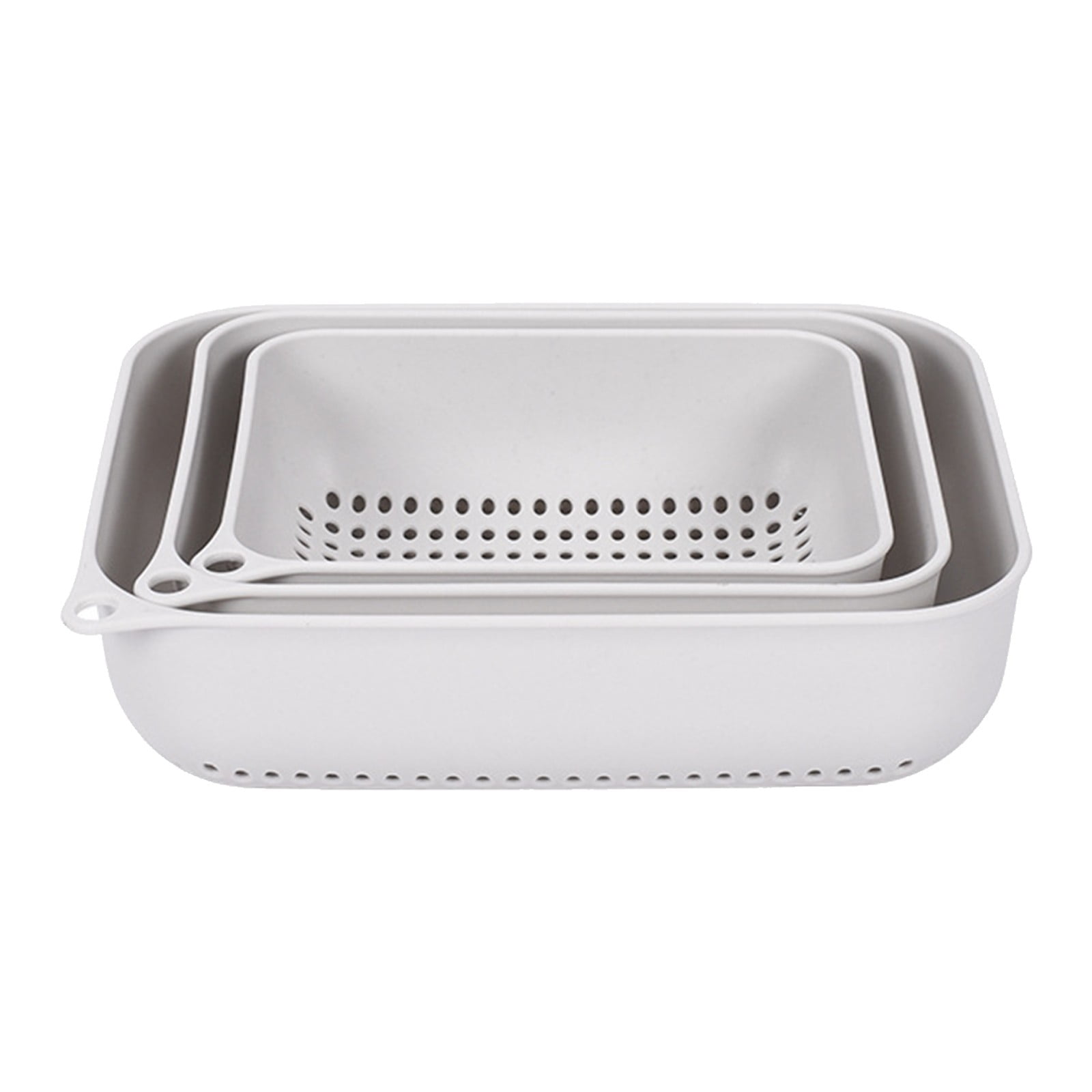 Kitchen Three-Layer Plastic Sink Basket Fruit And Vegetable Cleaning ...