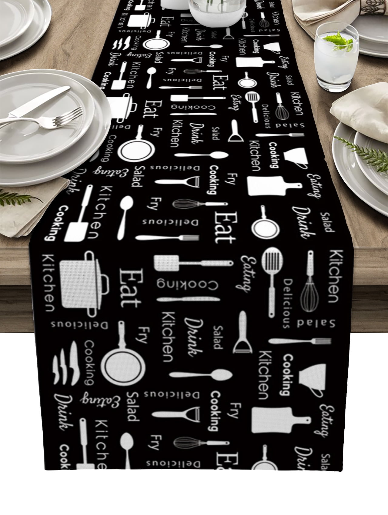 Kitchen Tile Pattern Table Runner ration Home r Dinner Table ration ...