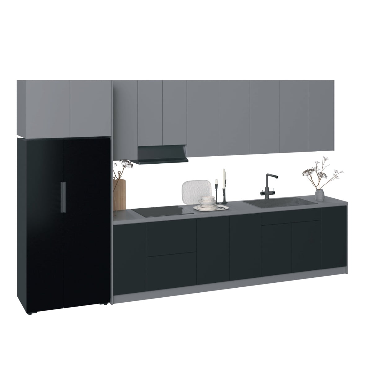 Kitchen Timeless Collection Black Color & Gray Base Size 13Ft Wide ...