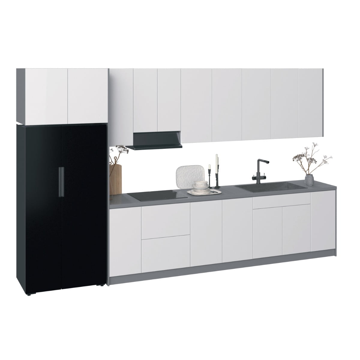 Kitchen Timeless Collection White Gloss Color Base Size 13Ft Wide ...