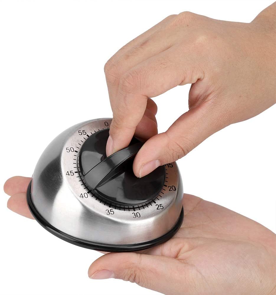 Kitchen Timer for Cooking, Wind Up Timer, 60 Minutes Stainless Steel ...