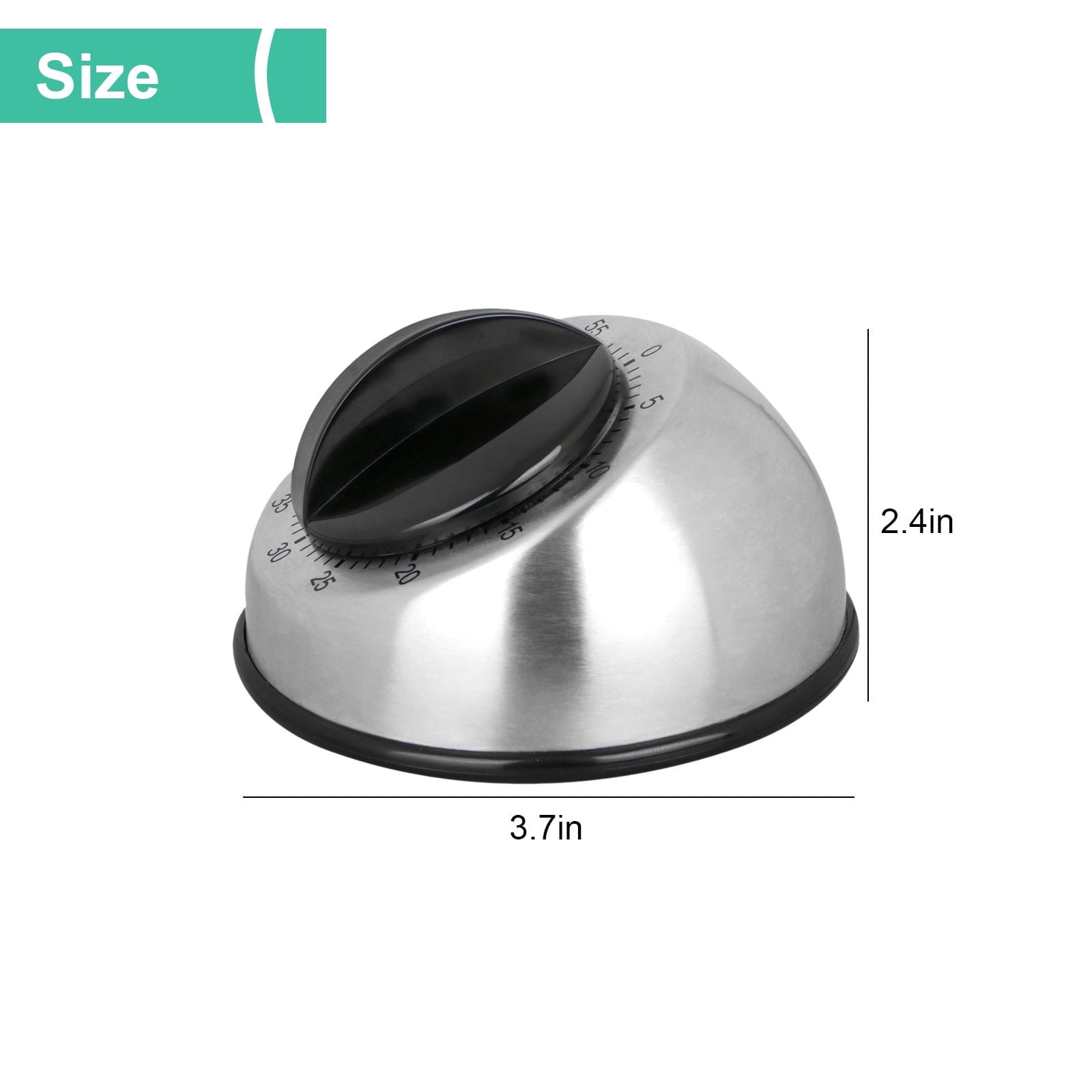Kitchen Timer for Cooking, Wind Up Timer, 60 Minutes Stainless Steel ...