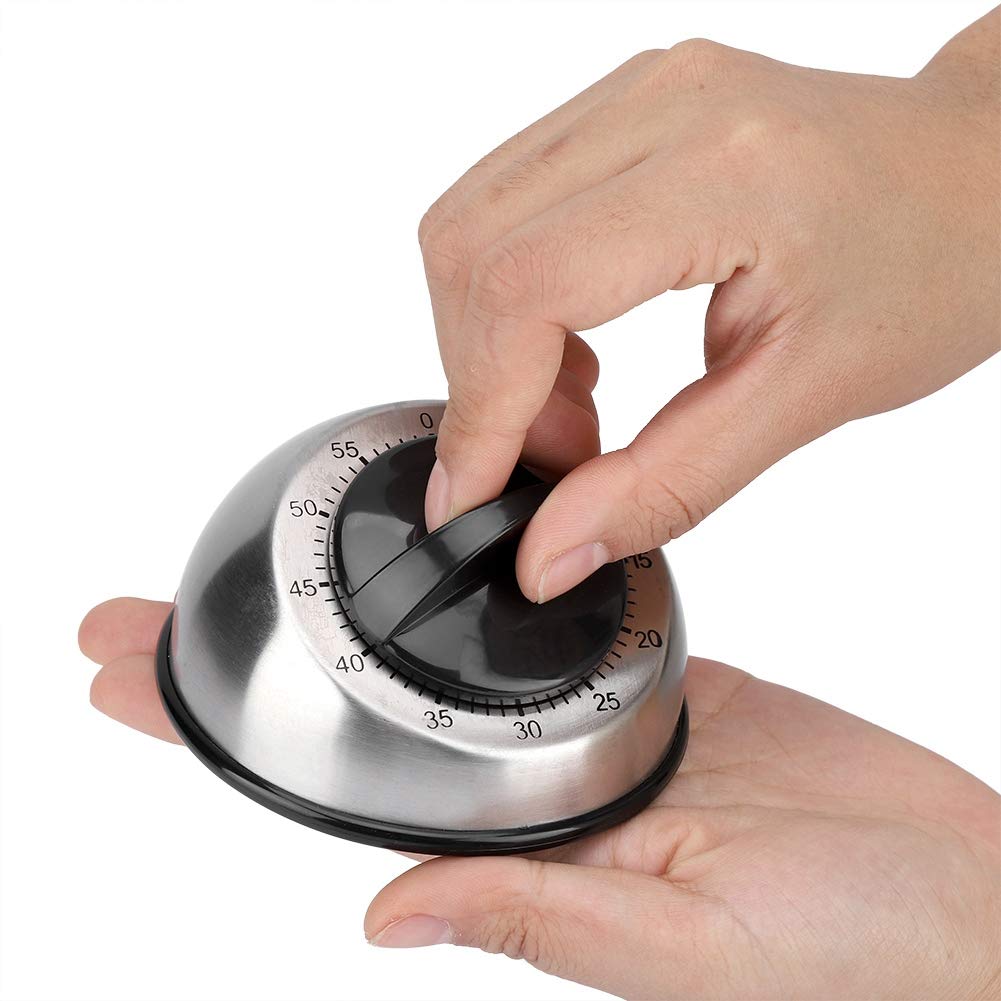 Kitchen Timer for Cooking, Wind Up Timer, 60 Minutes Stainless Steel ...