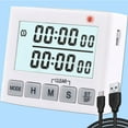 Digital Kitchen Timer with Dual Countdown, Adjustable Alarm, Magnetic ...