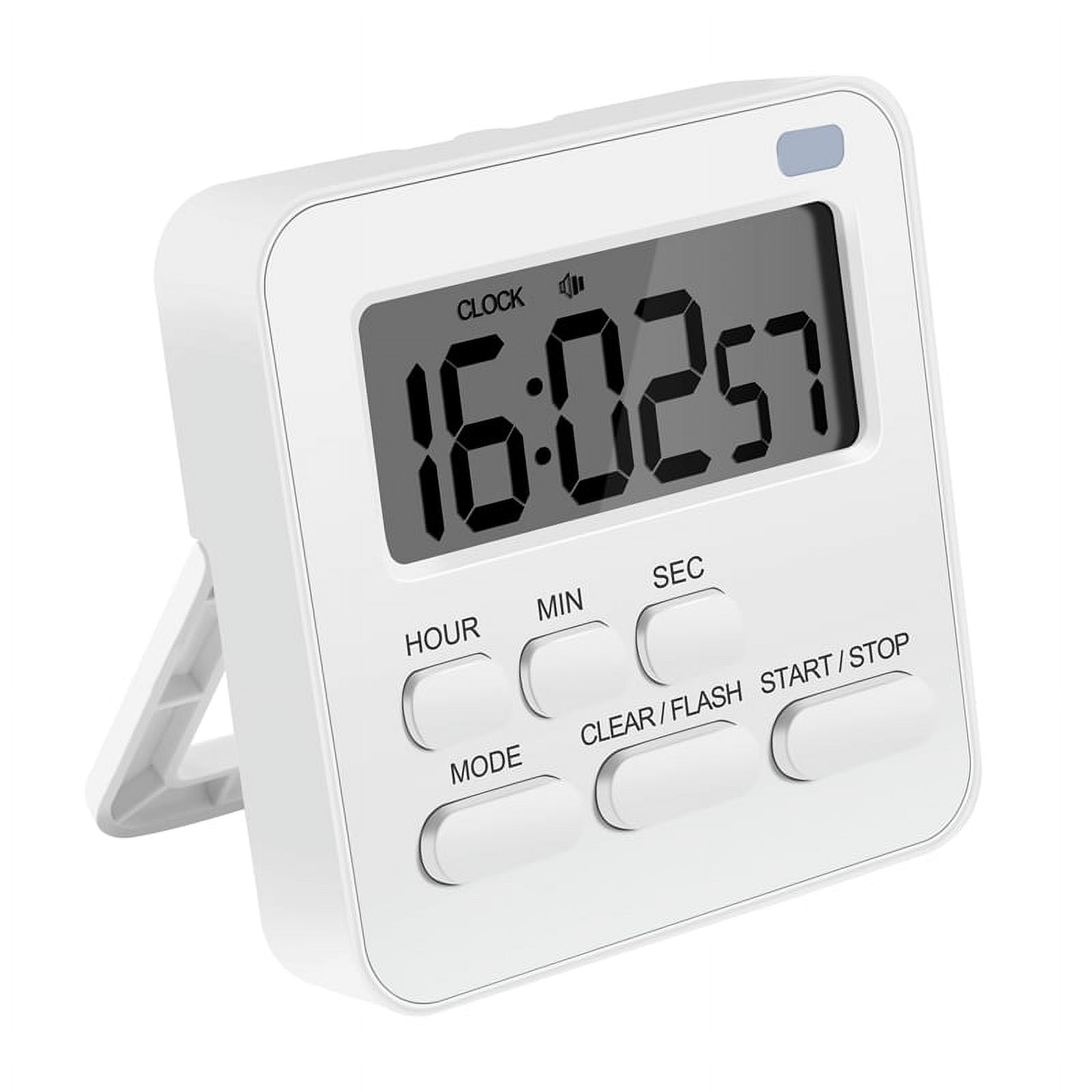 Kitchen Timer,Egg Timer with Clock,Digital Timer Stopwatch with LCD Loud Alarm for Co12L3109 ...