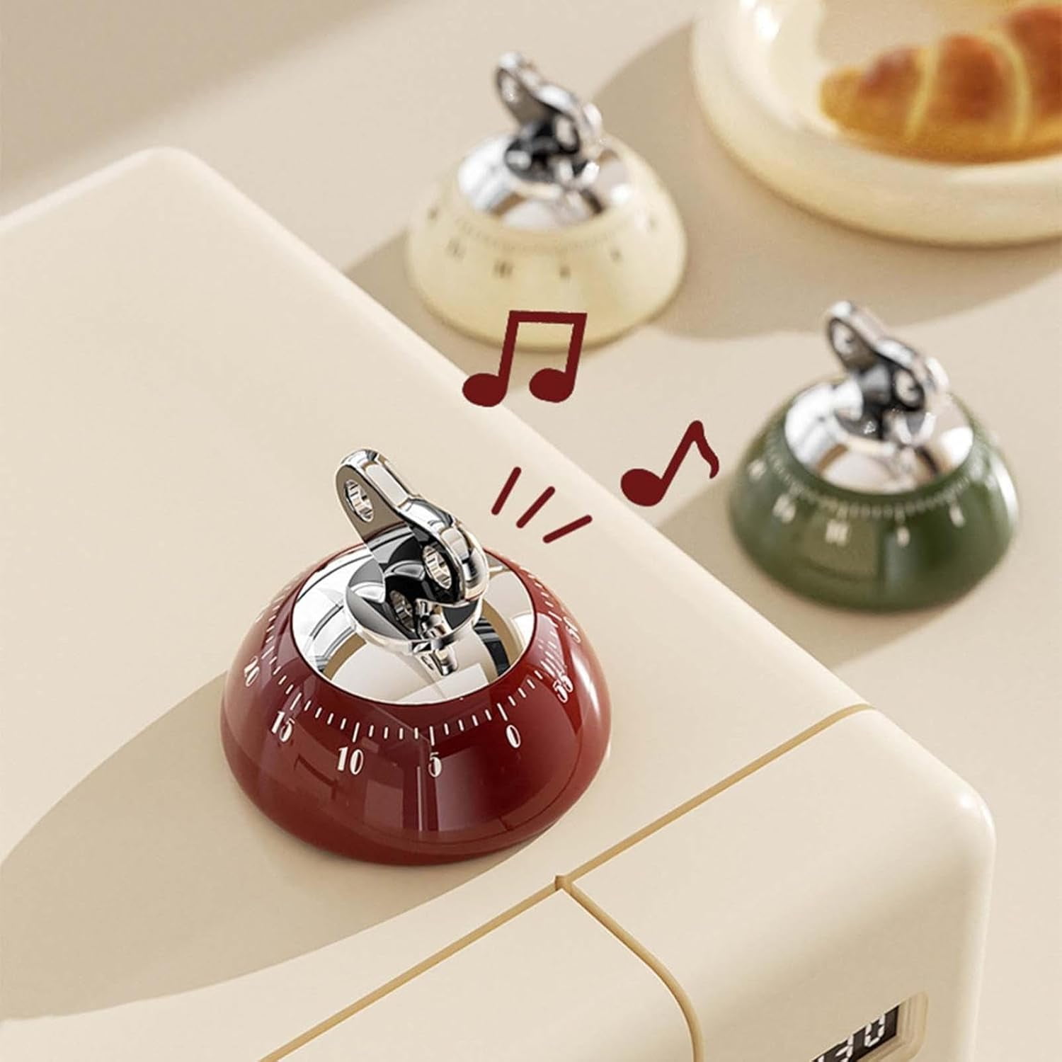 Kitchen Timer with Magnetic Attachment, Easy-Turn Dial with Clear ...