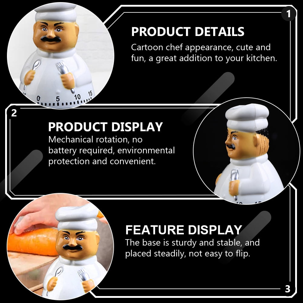 Kitchen Timer Manual Mechanical Cartoon Chef Shape Kitchen Timer Supply ...